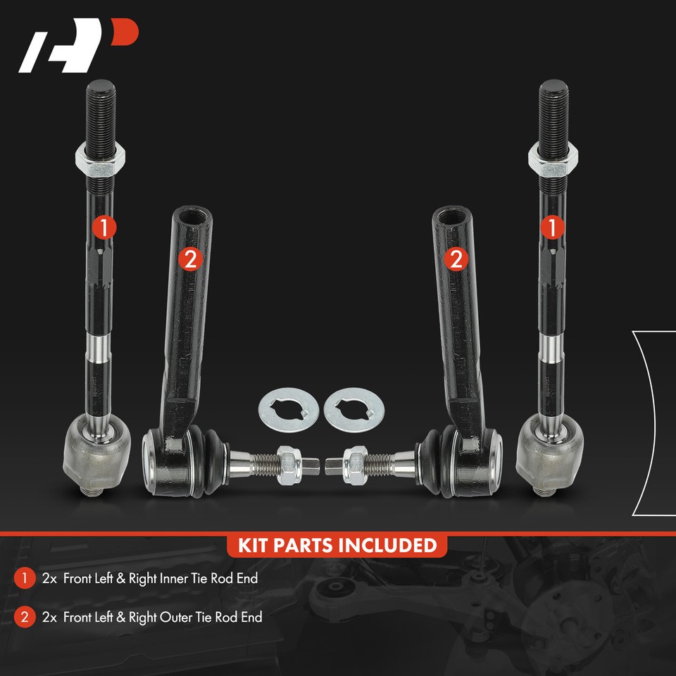 A-Premium 4x Tie Rod Kit Front Inner Outer for Hummer H3 2006-2010 H3T ...