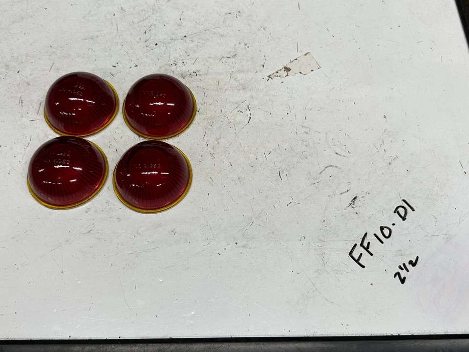 4 LOT Vintage RED KING BEE Cab Lens Truck TRAVEL TRAILER Marker Light ...