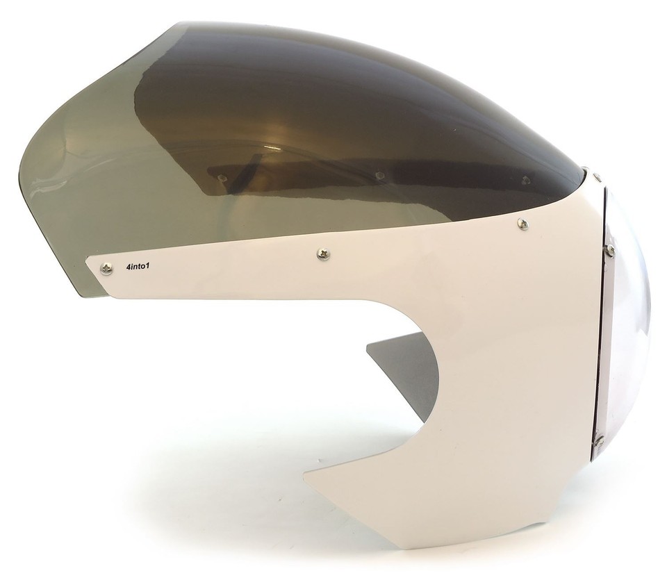 Cafe Racer Retro Drag Racing Motorcycle Fairing - White - Smoke ...
