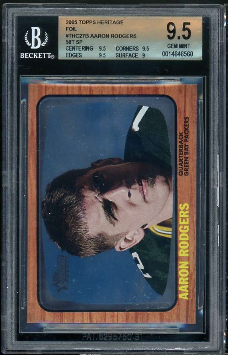 Aaron Rodgers Rookie Card 2005 Topps Heritage Foil #THC27 BGS 9.5 | eBay