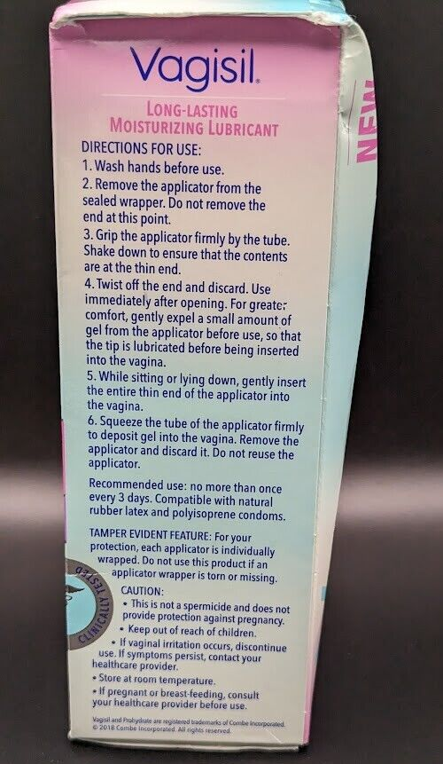 Vagisil Prohydrate Internal Vaginal Moisturizer Gel & Lubricant Women ...