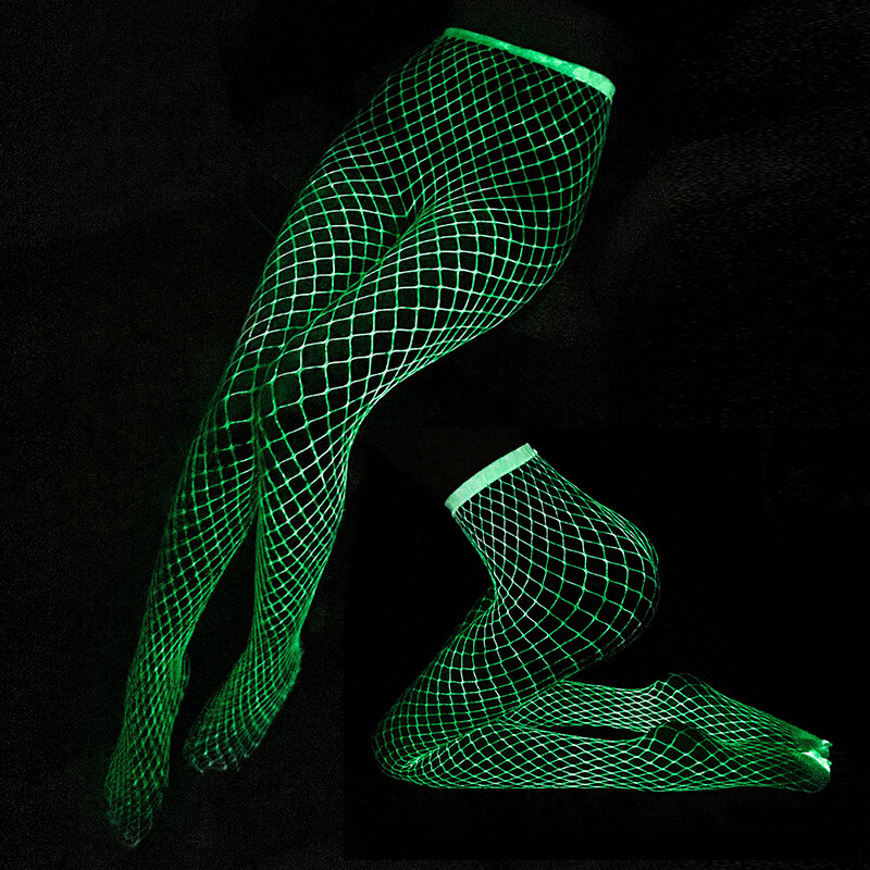 Sexy Women Luminous Fishnet Stockings Glow in the Dark Fishnets ...