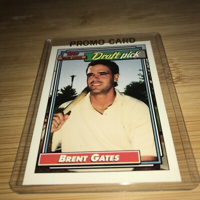 1992 Topps error card Gold draft pick Brent Gates card 216 . Blank back ...