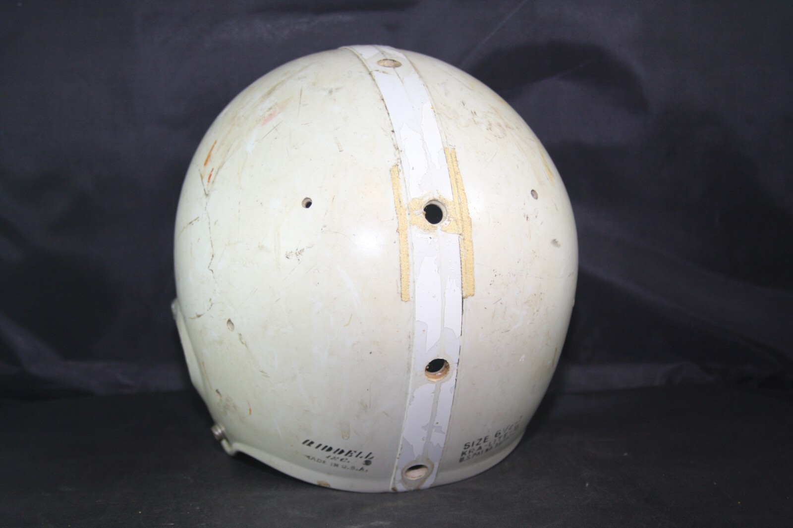 Vtg Riddell MICRO FIT Game USED WORN Football Helmet Shell White Kra ...