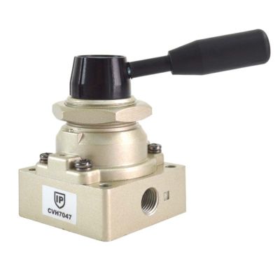 CVH7047 3 Positions 4 Ways Hand Lever / Rotary Pneumatic Valve - 1/4 ...