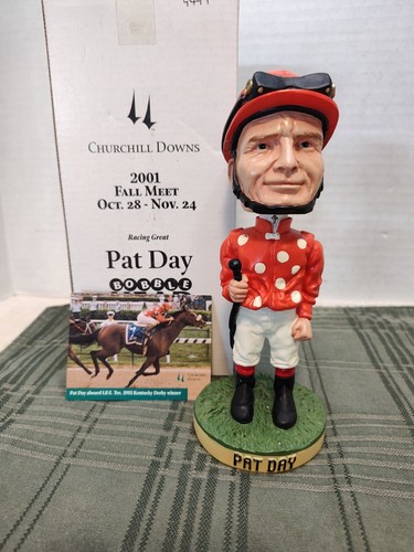 2001 Pat Day Autographed 3 times Bobblehead Churchill Downs Horse ...