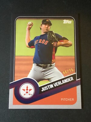 2020 Topps Brooklyn JUSTIN VERLANDER #9 Black/75 Houston ASTROS ⚾ Old ...