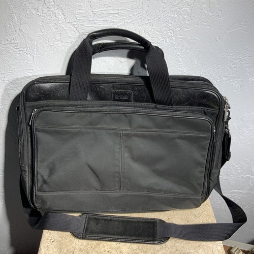 Hartmann Luggage Black Nylon and Leather Laptop Messenger Shoulder Bag ...