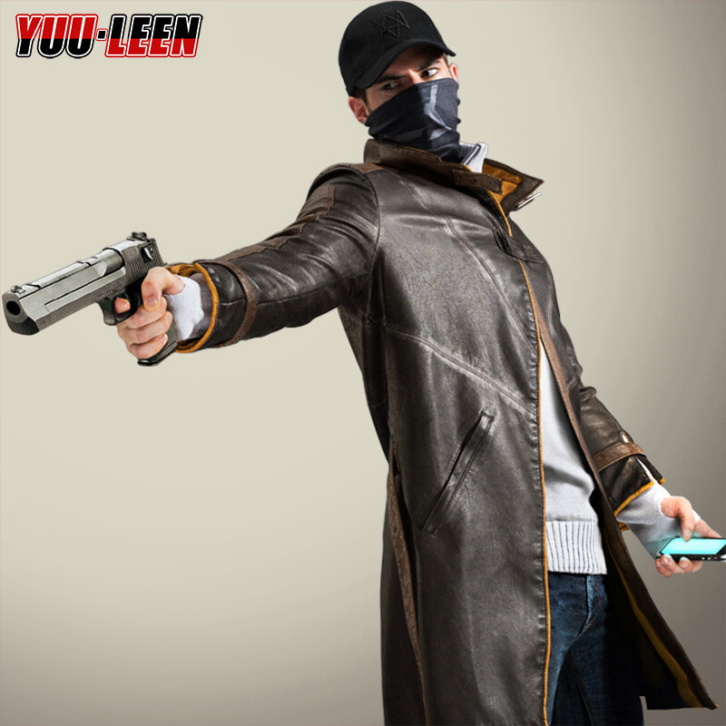 Watch Dogs Aiden Pearce Cosplay Costume PU Leather Jackets Cap Scarf ...