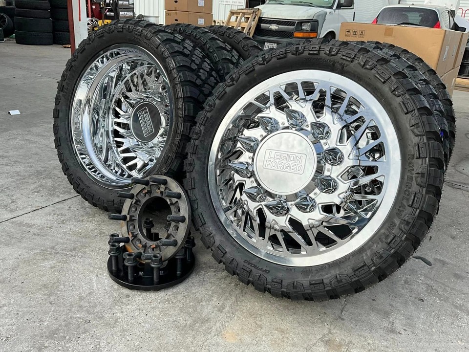 22" LEGION FORGE DESIGEN L3 WHEELS RIMS WITH TIRES 35125022FOR DUALLY ...