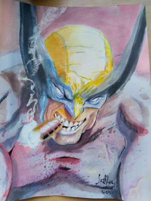 WOLVERINE A3 Original Painting, Signed by Comics Artist Stewart Kenneth ...
