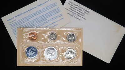1965 SMS Set Original Envelope 40% Silver Kennedy US Special Mint 5 ...