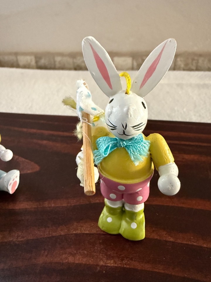 Kathe Wohlfahrt Laura Andersen Wood Easter Ornaments Set of 2 Le Pastel ...