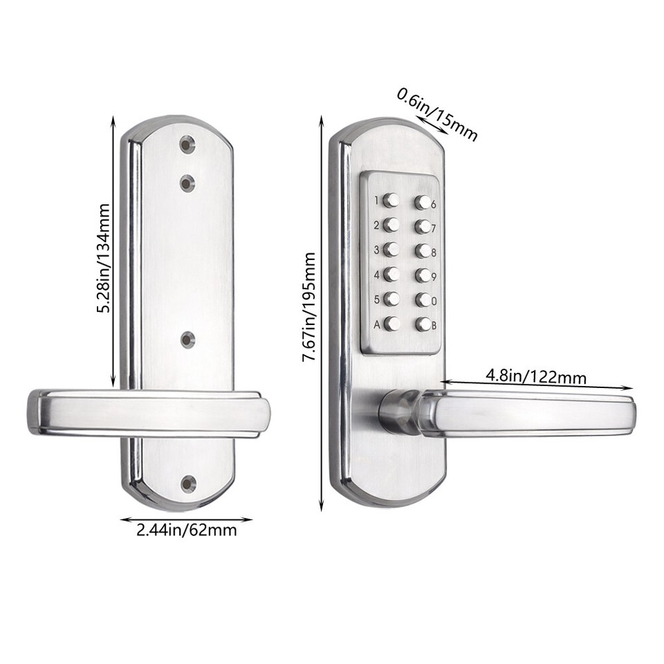 Full Size All-Weather Mechanical Keyless Door Lock Code Keypad Entry ...
