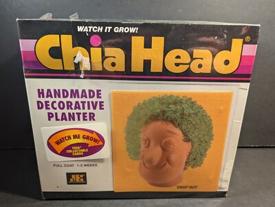 Chia Head Guy Decorative Planter Vintage Includes Chia Seeds Terra | eBay