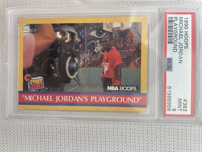60672958 MICHAEL JORDAN 1990 NBA Hoops Inside Stuff Playground 382 PSA ...