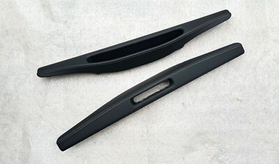 PORSCHE CAYMAN 997 987 987 C BLK LEATHTE PLATINUM STITCH DOOR SILL ...