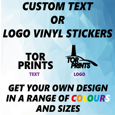 3X Personalised Custom Vinyl Sticker Decal Text & Logo | eBay UK