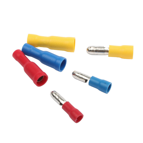 100X Assorted Insulated Bullet Splice Connectors Electrical Wire Crimp ...