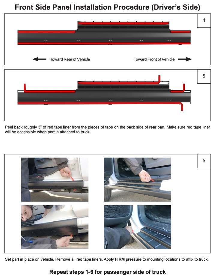 Husky Rocker Panel Trail Armor 3M TapeOn for 2014-18 Silverado & Sierra ...