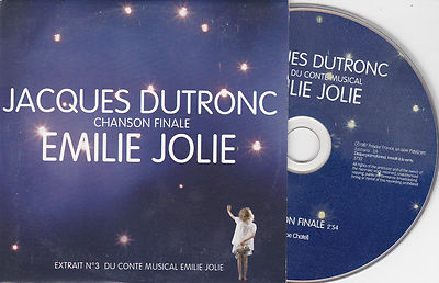 CD CARTONNE CARDSLEEVE JACQUES DUTRONC 1T CHANSON FINALE EMILIE JOLIE ...