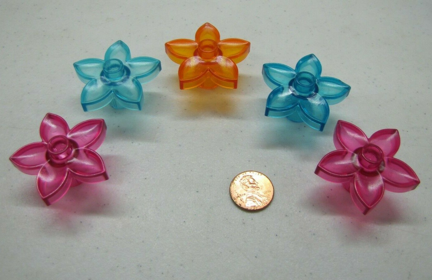 Lego Duplo Translucent Flowers Lot Clear Pink Orange Blue Princess Lot ...