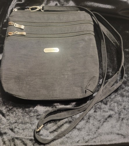 Baggallini Women's Handbag Purse Black Triple Zipper Crossbody Travel ...