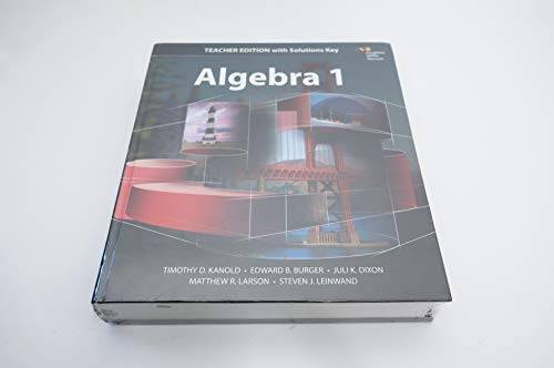 Algebra 1 Teacher Edition with Solutions Key - Hardcover - GOOD | eBay
