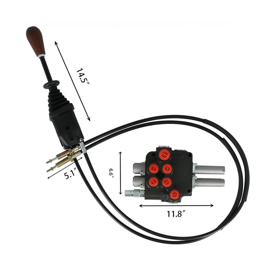 Cable Remote Control Valve Kit, Hydraulic Control Valve Kit with 2 ...