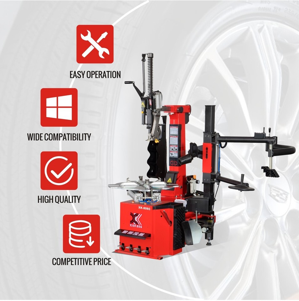 XK 806C Tire Changer Machine 2.0 HP Rim Clamp 14”-28“ Auto Repair Wheel ...