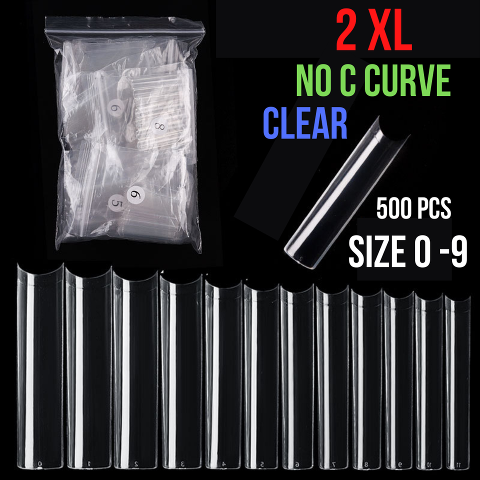 Xxl Xxxl No C Curve Coffin Square Stiletto Acrylic Nail Tips 500 Pc
