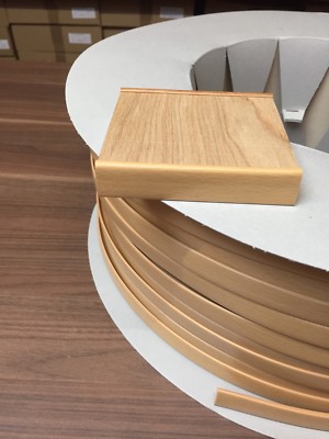 BEECH 18MM T TRIM SINGLE LIP 5 METRE ROLL, FURNITURE KNOCK ON EDGING T ...