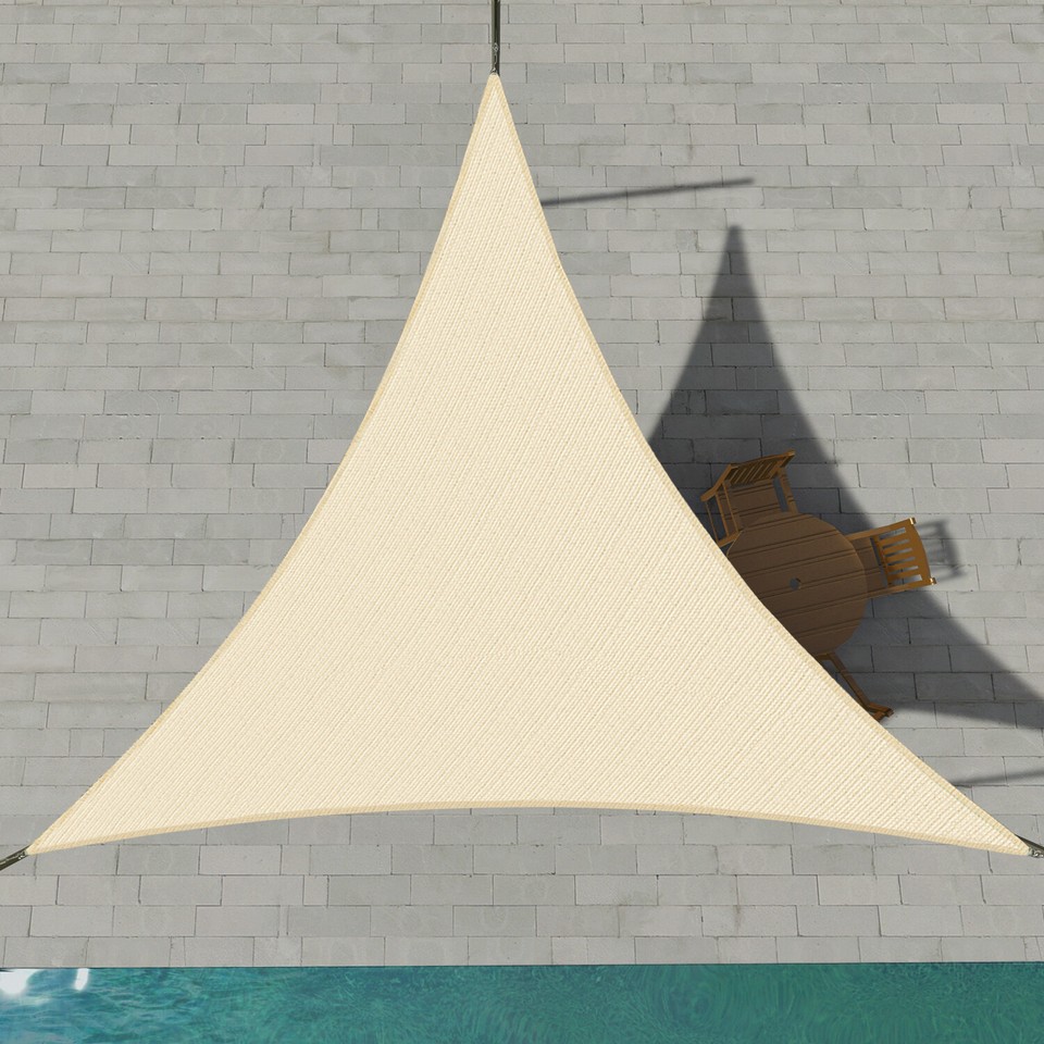12x12x12 ft 16x16x16 ft Sun Shade Sail Triangle Garden Patio Awning ...