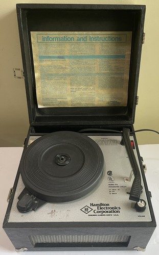 Hamilton Model 910 4 Speed Vintage Travel Record Player Tested & Works ...