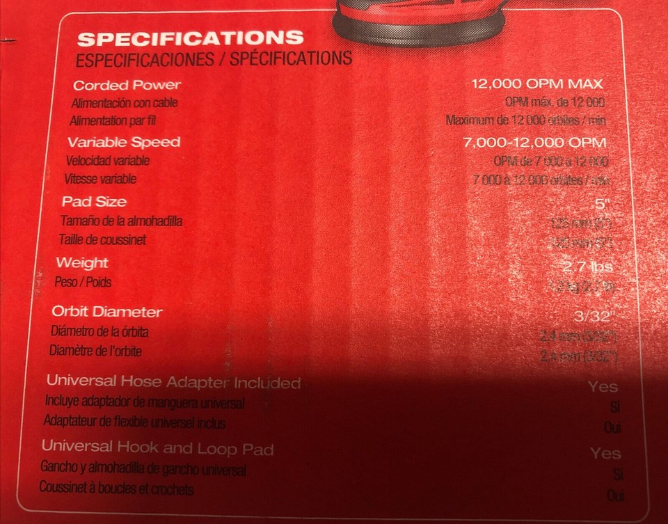 Milwaukee M18 5" Random Orbit Sander 7000-12000 OPM Variable Speed 2648 ...