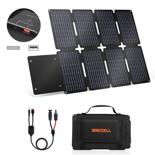 GRECELL 80W Foldable Solar Panel Portable Charger for Power Station ...