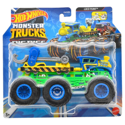Hot Wheels Monster Trucks Big Rigs LOCO PUNK 6 wheels Transporting ...