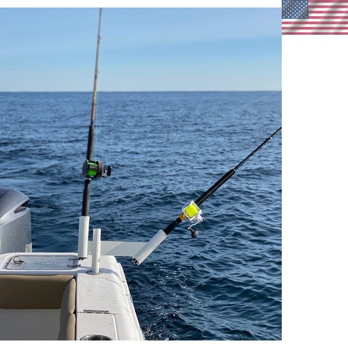 Dual Offset Fishing Rod Spreader Outrigger Boat Trolling Holder | eBay