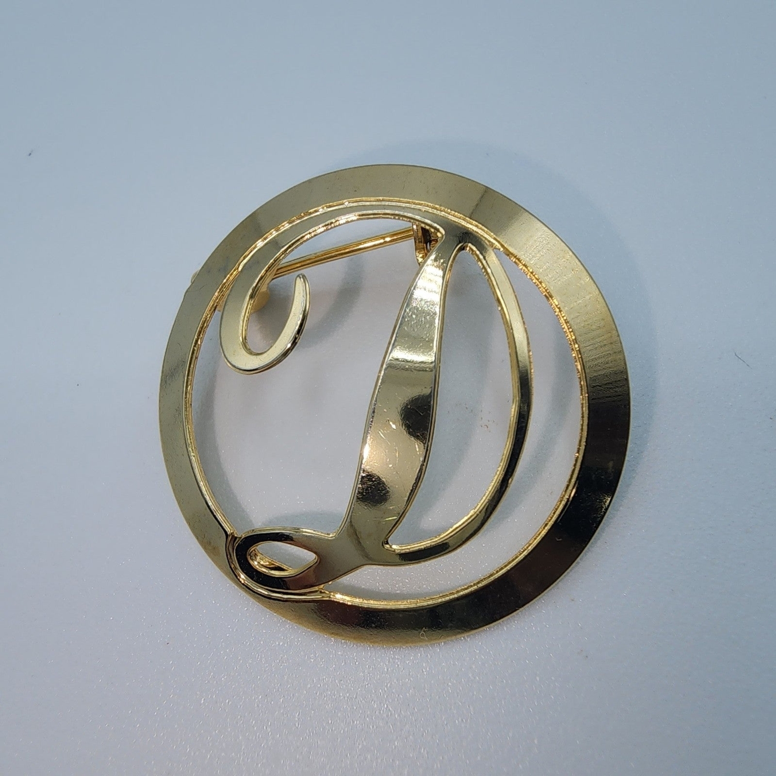 Vintage Goldtone Alphabet Cursive Monogram Script Let… - Gem