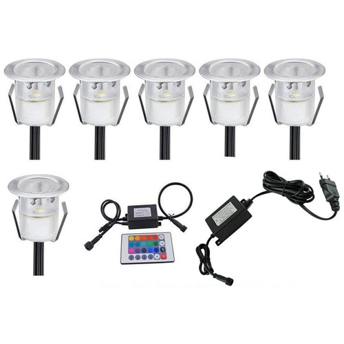 6 Pieces Spotlight Bulit LED RGBW Waterproof Ip67 Light Garden Patio 1w ...