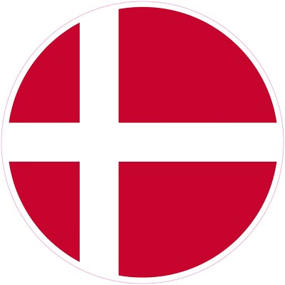 Denmark Round Country Flag Vinyl Decal Sticker Car Truck Bumper Laptop ...