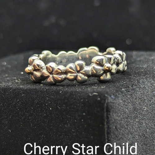 Pandora flower Solid sterling 925 silver ring band 14… - Gem