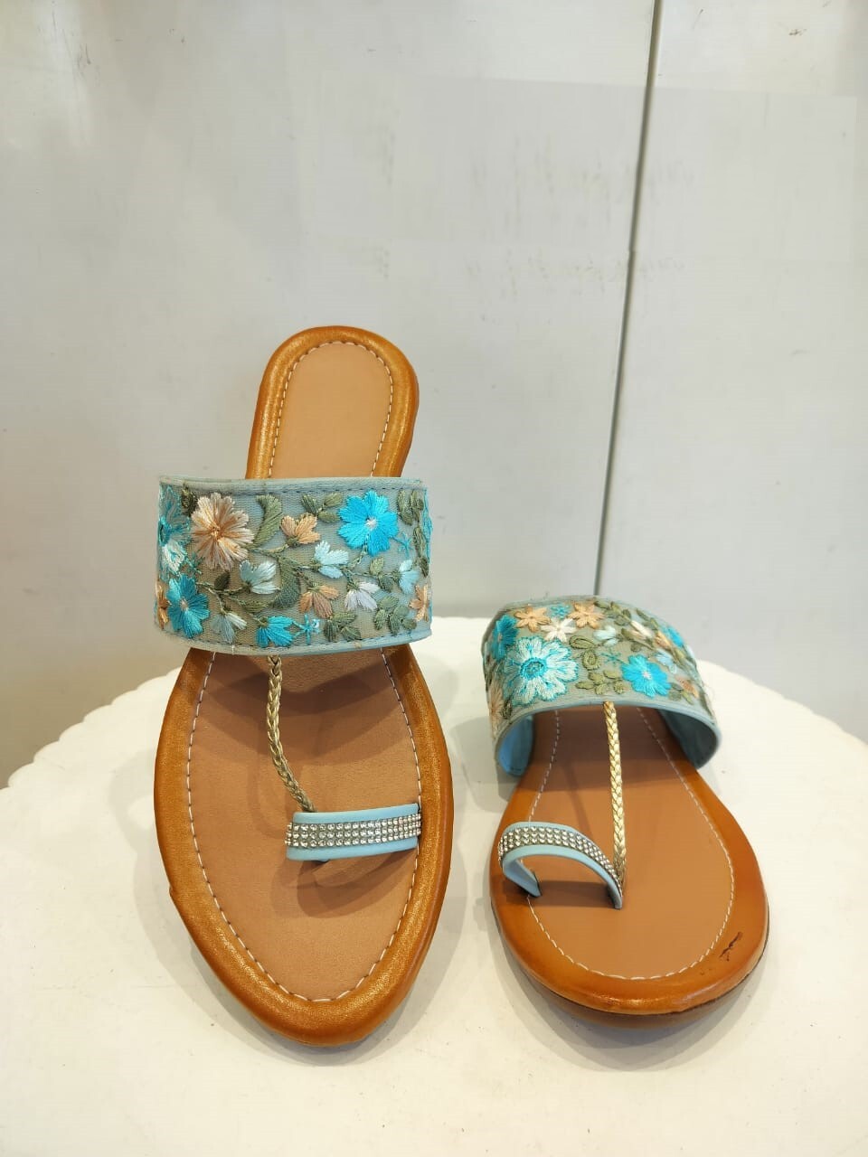 Women Printed floral Chappal Indian ethnic flat Jutti US Size 6-10 DLY ...