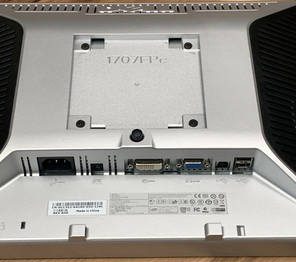 Dell 1707FPc 17-inch LCD monitor working with stand, DVI, VGA and Power ...