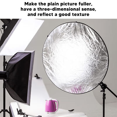 Silver White 2 In1 Reflector Portable Round Photography Light Reflector ...