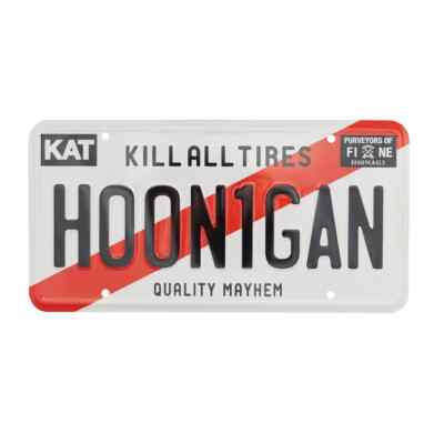 Official Hoonigan Kill All Tires White Metal Licence Plate | eBay