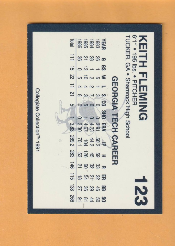 Keith Fleming Georgia Tech AUTO Signed 1991 Card Tucker GA 5F | eBay