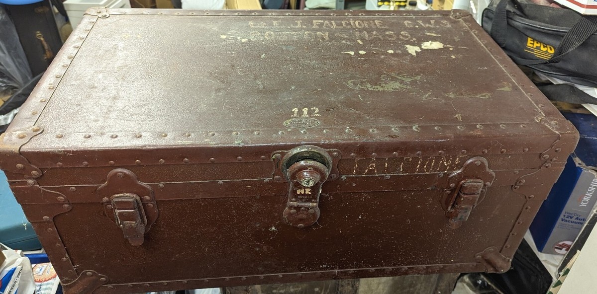 Ww2 Us Army Footlocker WWII Named US Marine Officer Wooden Military