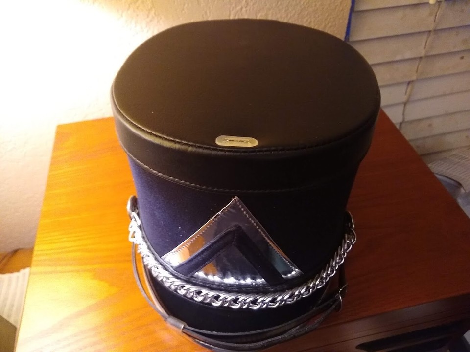 Marching Band Hat Shako, Dark Blue and Black, Size 6 5/8 ONE LEFT!! | eBay