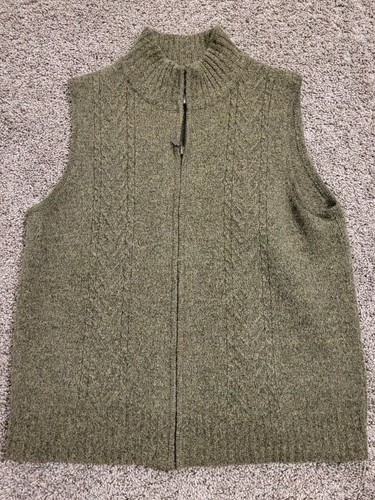 Pendleton Full Zip Vest Womens Size Medium 100% Lambs Wool Green ...